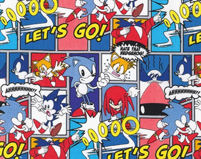 Sonic - Collage Grey Blue by Sega of America From Robert Kaufman ...