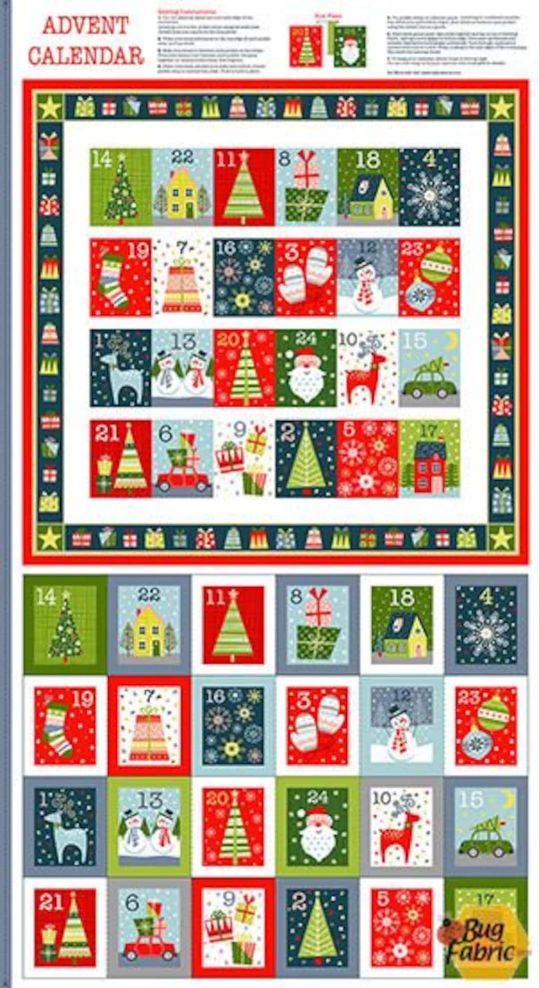 Joy - Advent Calendar PANEL 24 Inches From Makower UK Fabric - Etsy