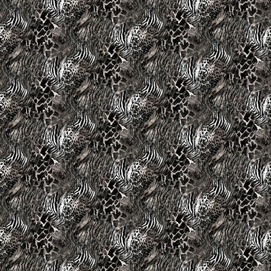 Into the Wild - Animal Print Gray by John Keeling From 3 Wishes Fabric ...