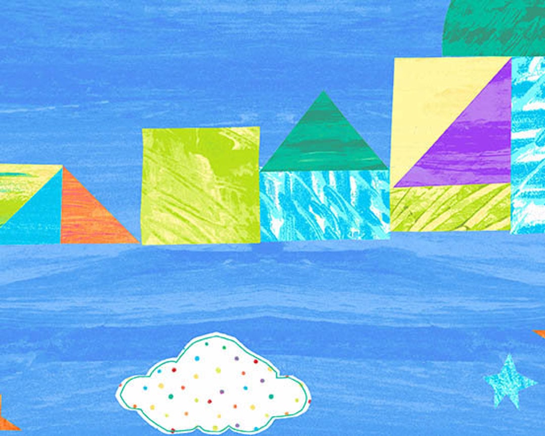 SALE - the Very Hungry Caterpillar Bright - Castle Stripe Light Blue by ...