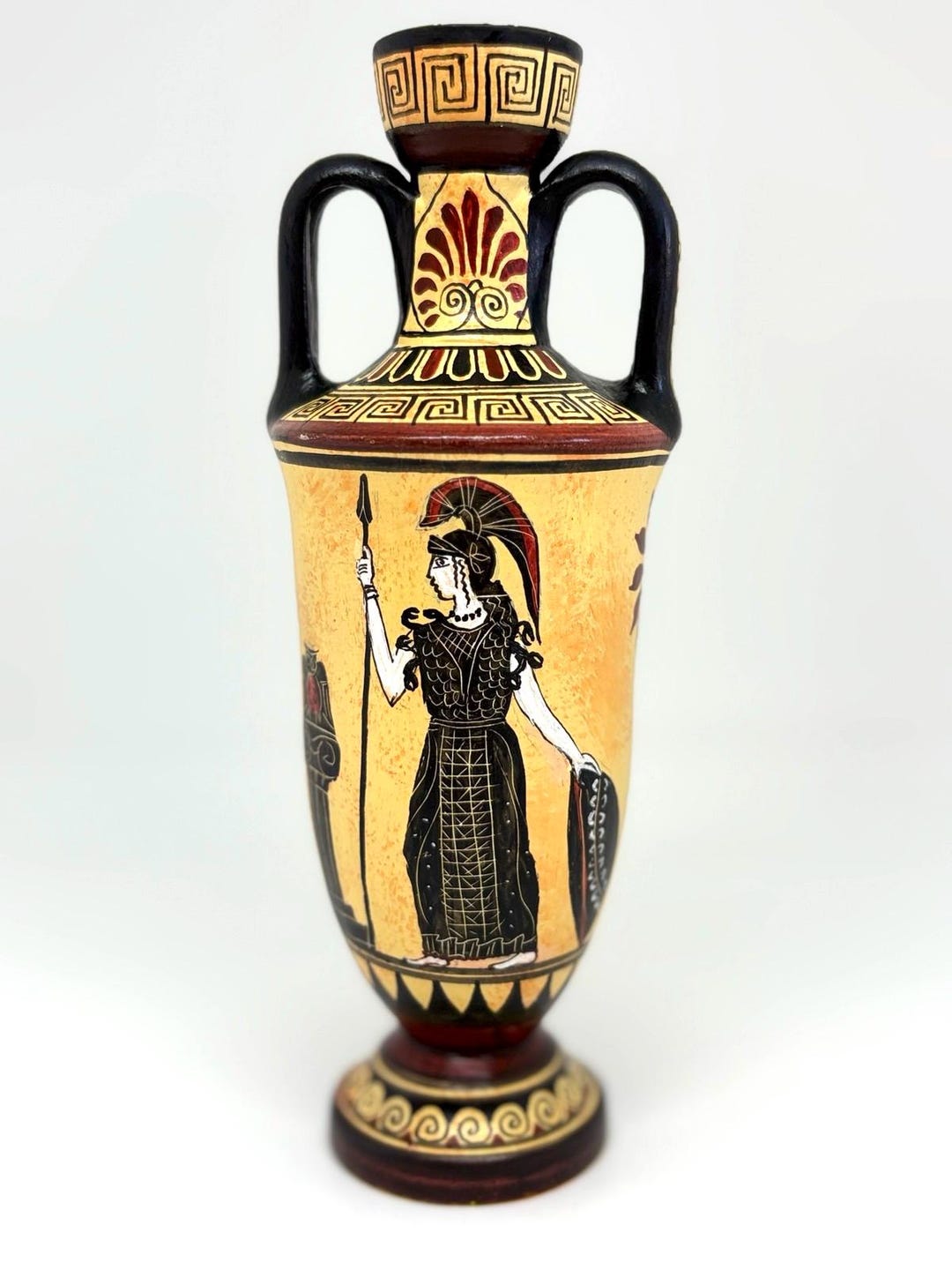 Greek Vase With Athena – Black Figure Pottery, Hand-painted Ancient ...