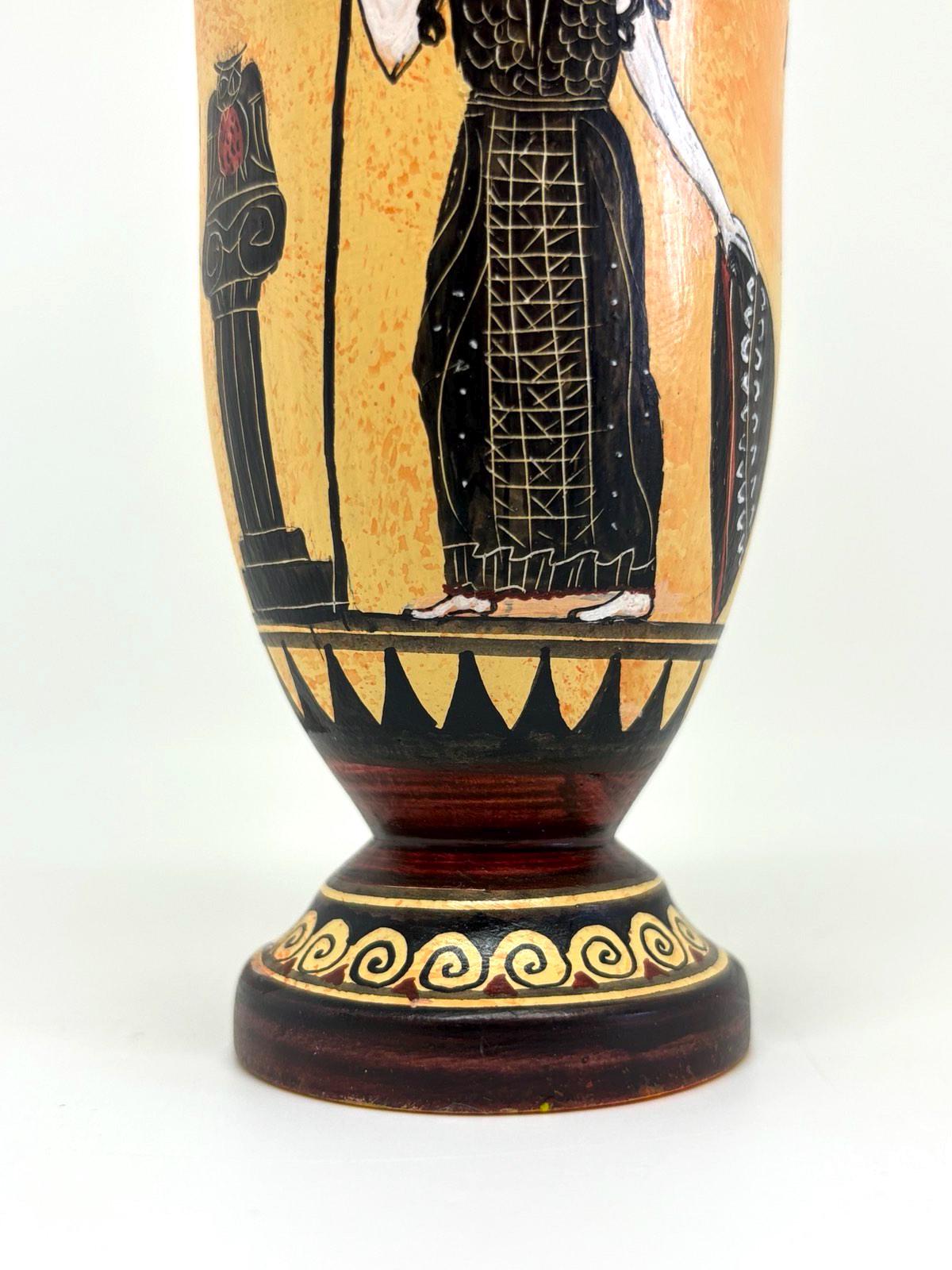 Greek Vase With Athena – Black Figure Pottery, Hand-painted Ancient ...