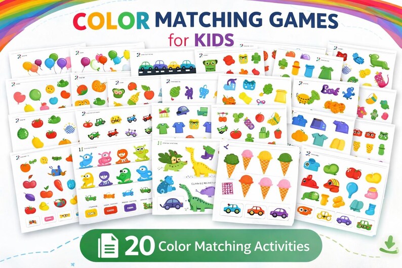 Color Matching Game Printable for Kids | Preschool Learning Colors ...