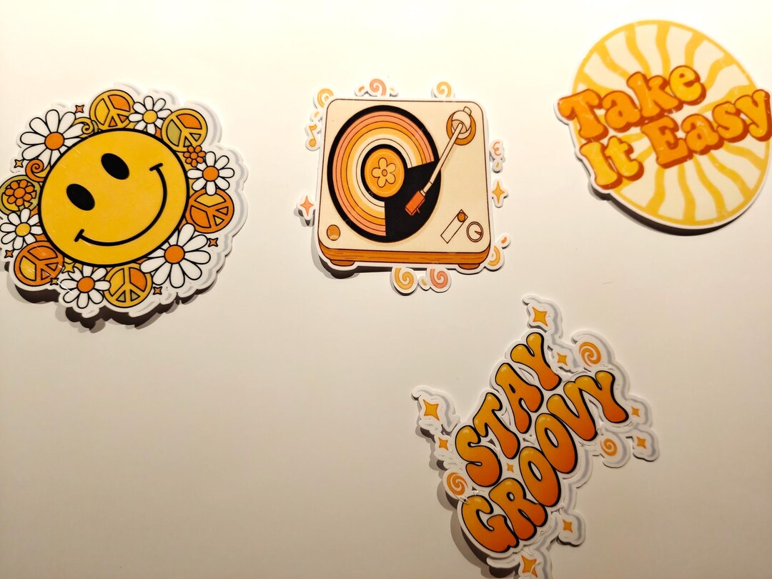 70s Retro Sticker Pack – Vintage Waterproof Vinyl Stickers - Etsy