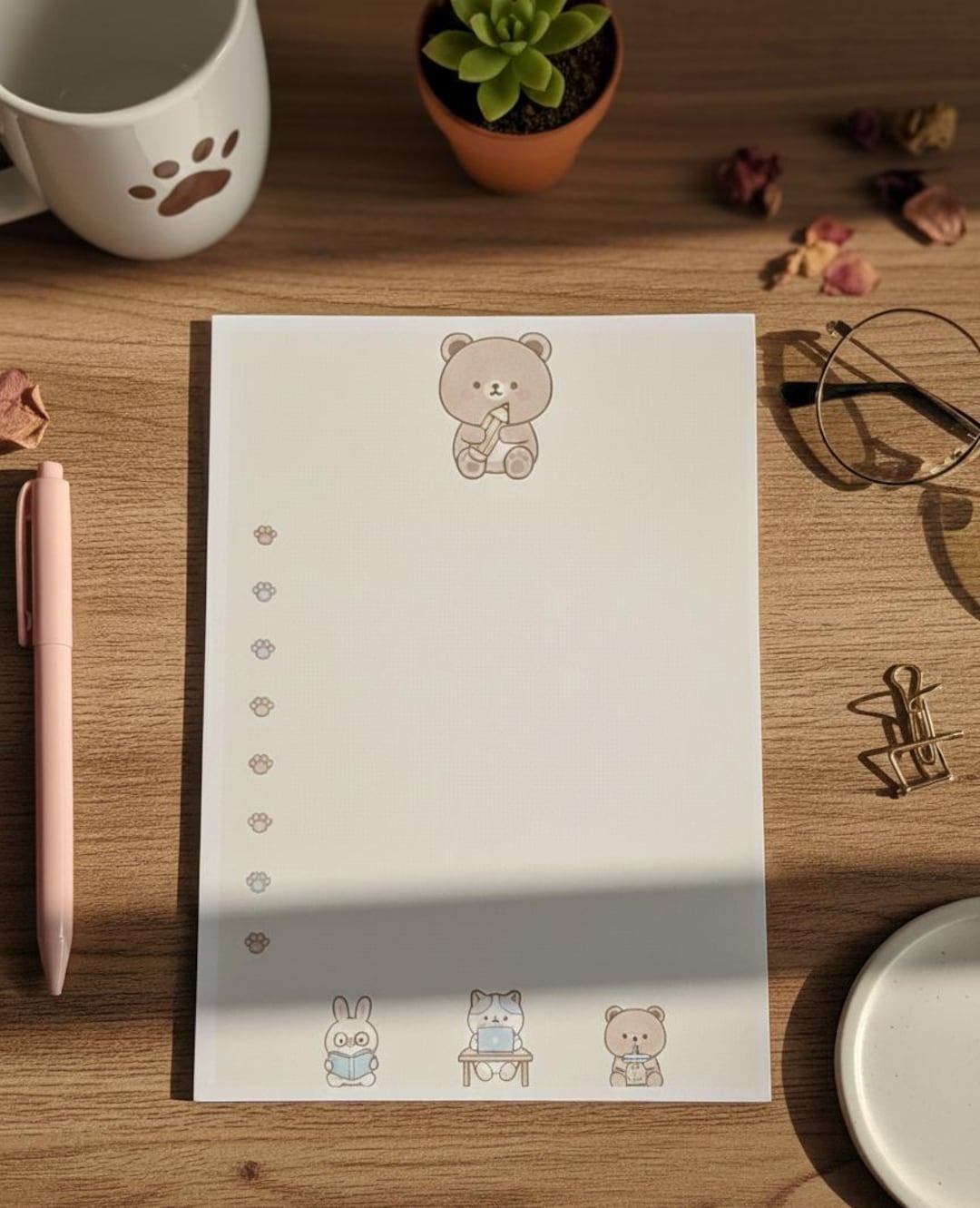 Cute A5 Notepad | Kawaii Bear & Animal Stationery | Writing Pad ...