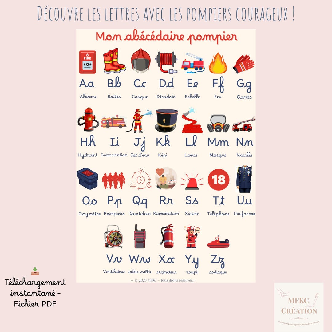 My Firefighter Alphabet Book | Printable A-Z Alphabet Poster ...