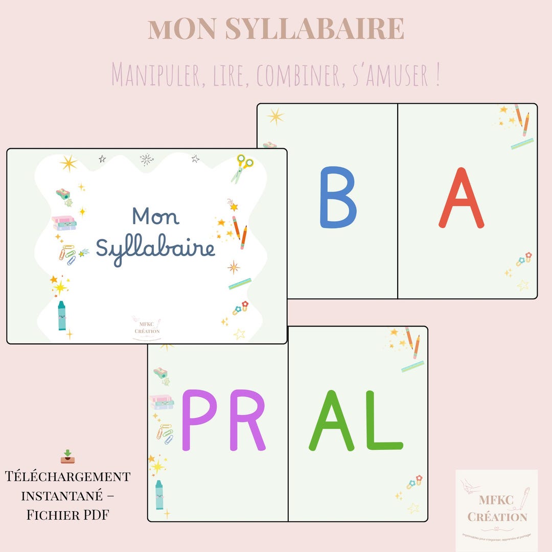 Printable Syllabary for Kindergarten/first Grade – Syllabic Method ...