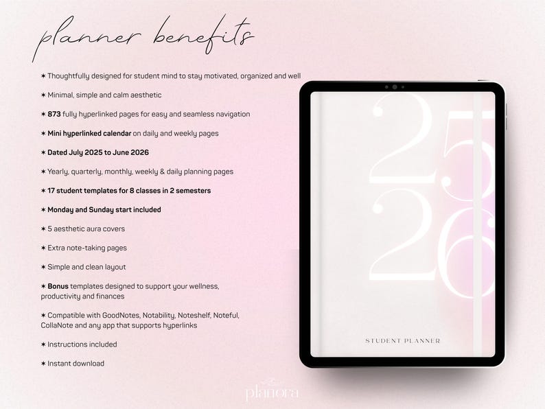 Digital Study Planner for iPad | 2025–2026 Academic Student Planner - Etsy