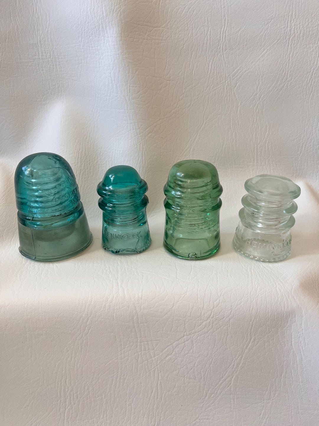 Vintage Glass Insulator Collection - 4 Aqua and 1 Clear - Etsy