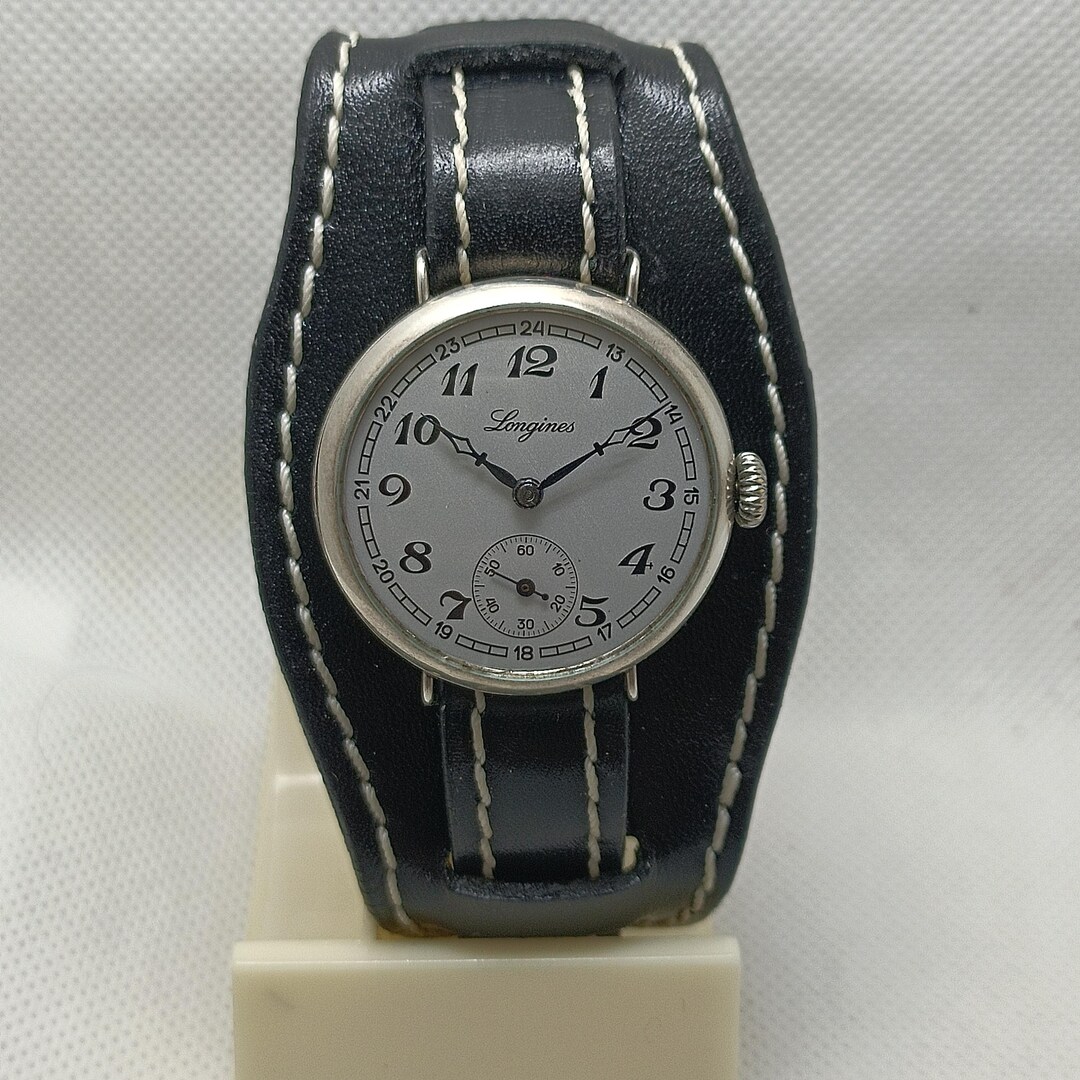 Vintage Longines Trench Watch WWII Military Style Sterling Silver ...