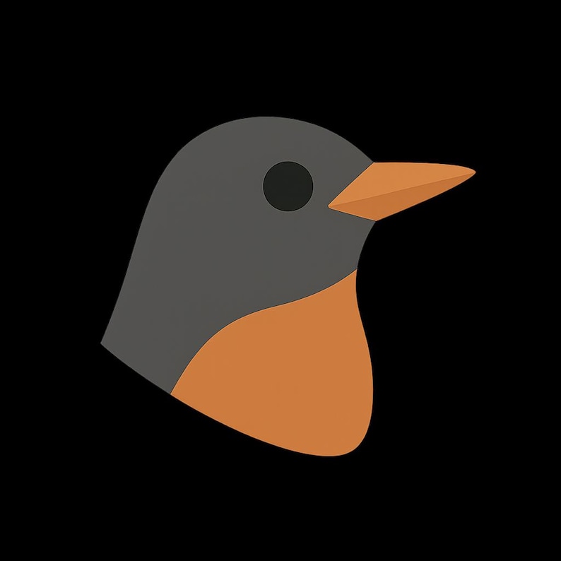 American Robin Minimalist Clip Art Bundle – 5 Modern Flat Vector ...