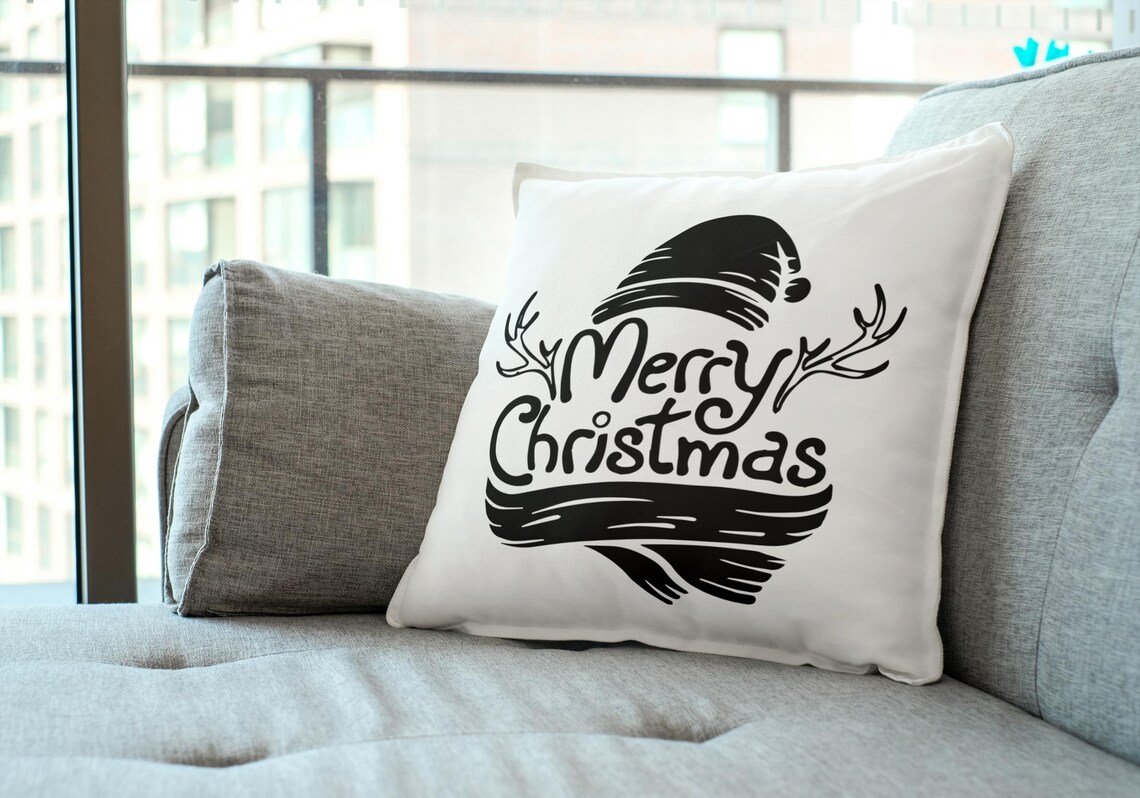 Merry Christmas Text SVG, Holiday Lettering Cut File for Cricut and ...