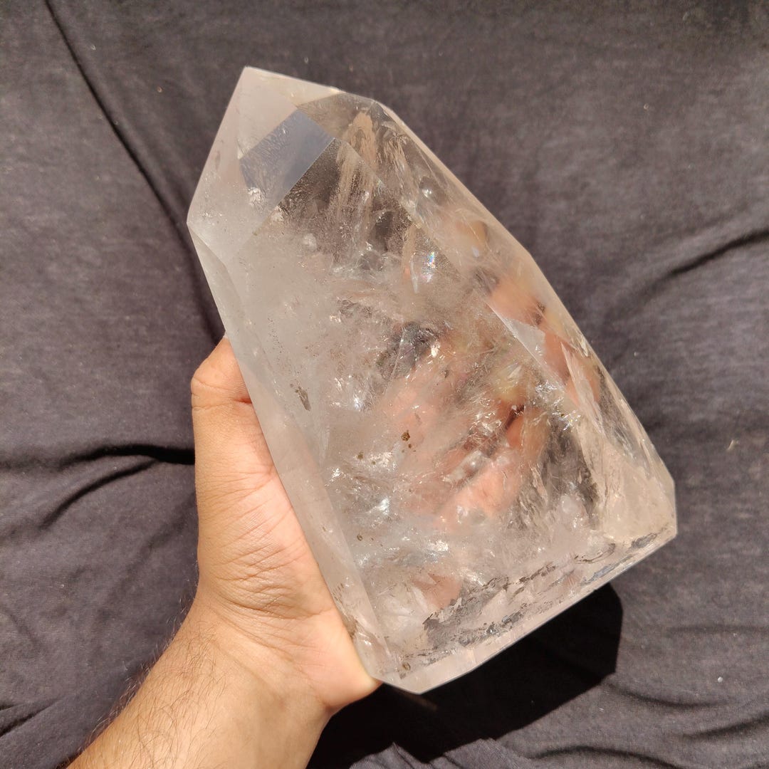 Huge 2.4kg Rainbow Smoky Quartz Freeform Point 190mm | Rare Garden ...
