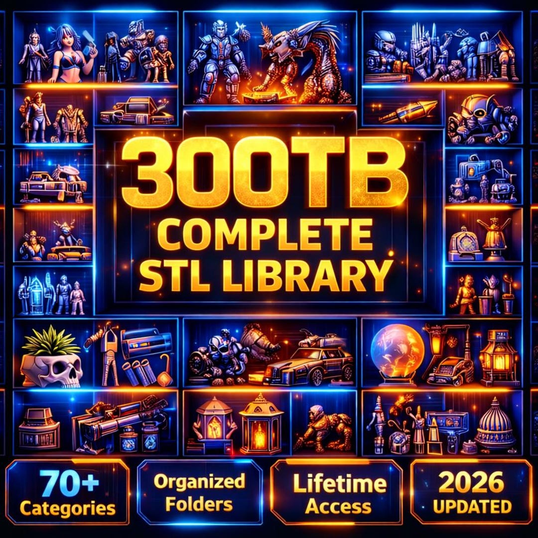 420,000+ STL Models 3D Print Collection | 300 TB Library | Lifetime ...