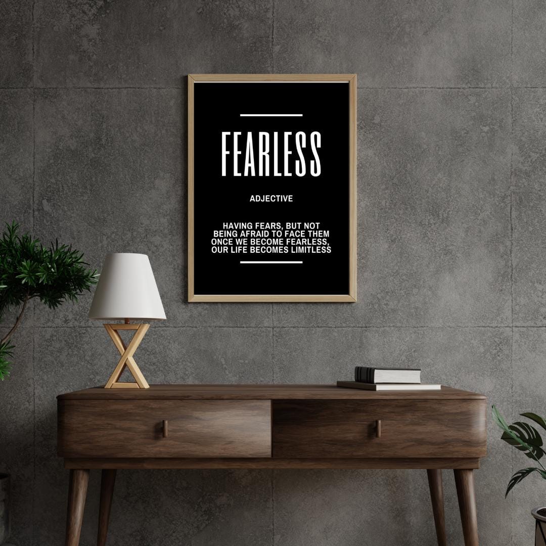 Fearless Definition Print, Motivational Wall Art (digital Download) - Etsy