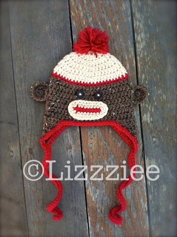 Pattern Sock Monkey Hat Crochet PDF Instructions for Beanie - Etsy