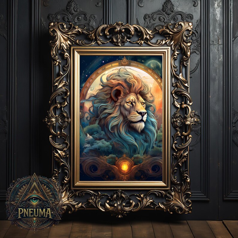 Customizable Leo Zodiac Lion Art, Spiritual Printable (digital Download ...