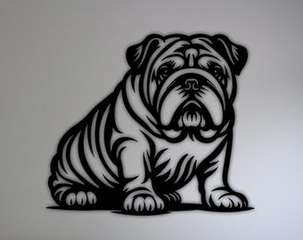 Bulldog Metal Wall Art DXF File | CNC Laser Cut Digital Download | Dog ...