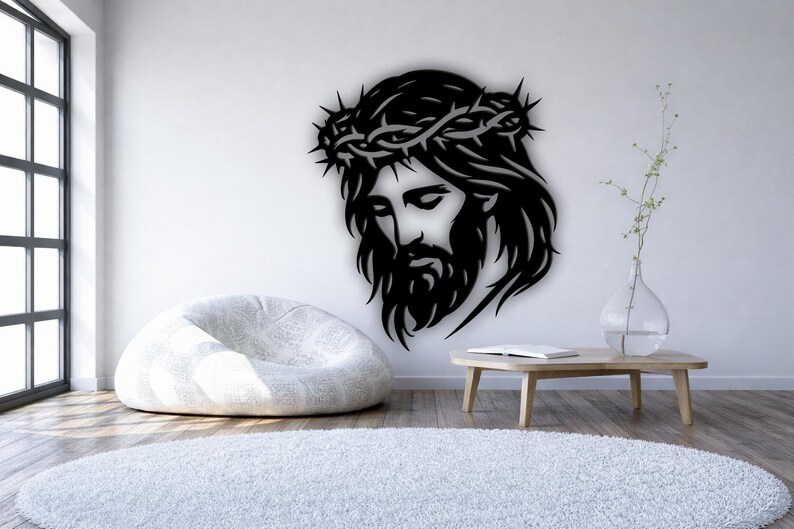 Jesus Christ SVG DXF | Crown of Thorns Laser Cut Wall Art | Christian ...