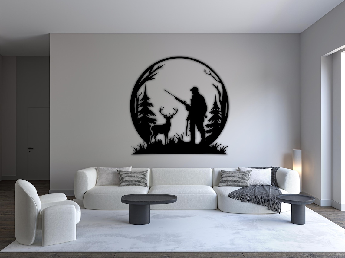 Hunter Deer SVG DXF | Hunter With Rifle Laser Cut | Hunting Cricut ...