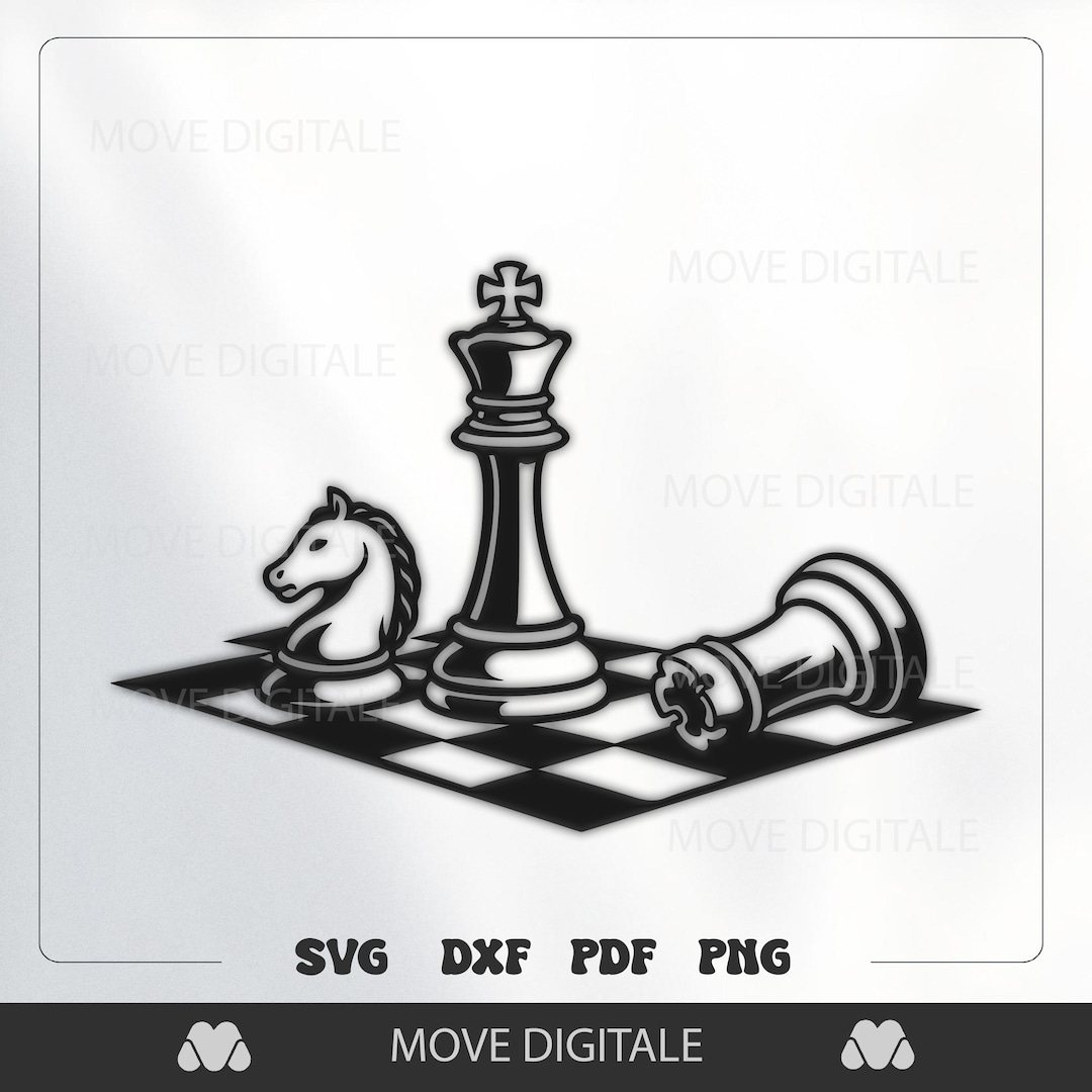 Chess King Wall Art SVG - Checkmate SVG - King Strategy Laser Cut CNC ...