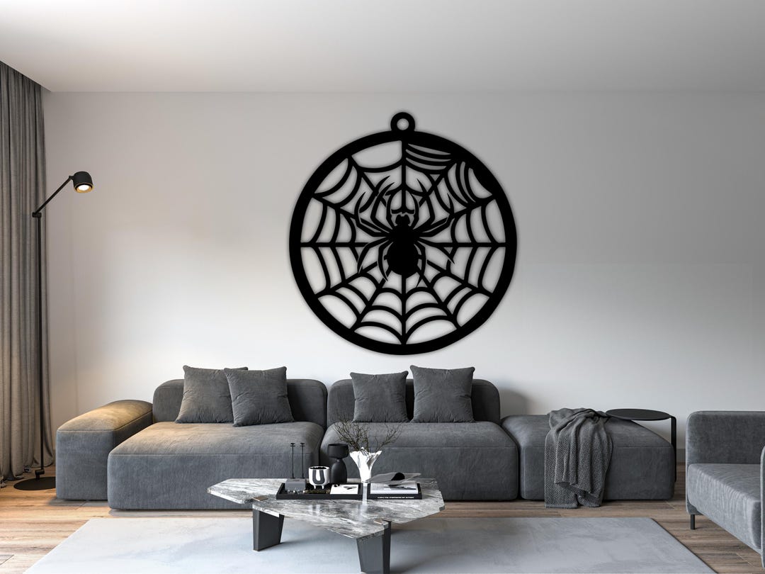 Spider Metal Wall Art, Spider Cnc Cut, Spider Silhouette, Spider Mdf ...