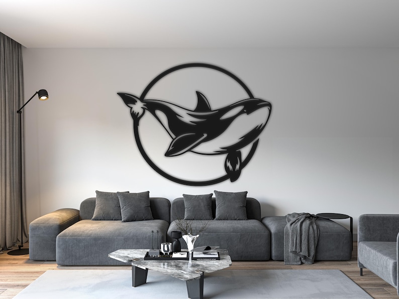 Killer Whale Laser Cut File - Orca Whale Metal Wall Art - Ocean ...