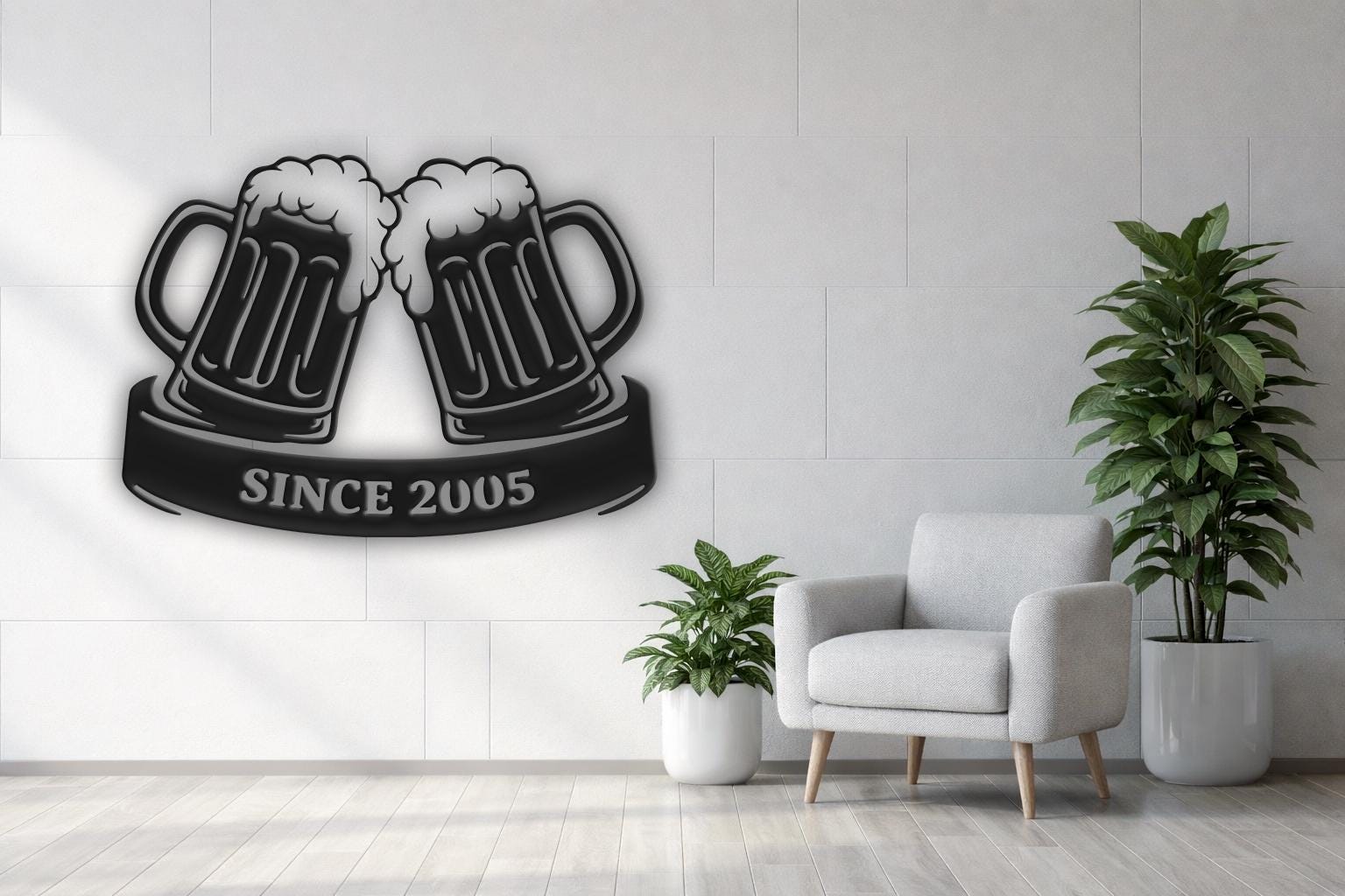 Beer Metal Wall Art - Cheers Beer Mug Design - Bar Pub Wall Decor ...