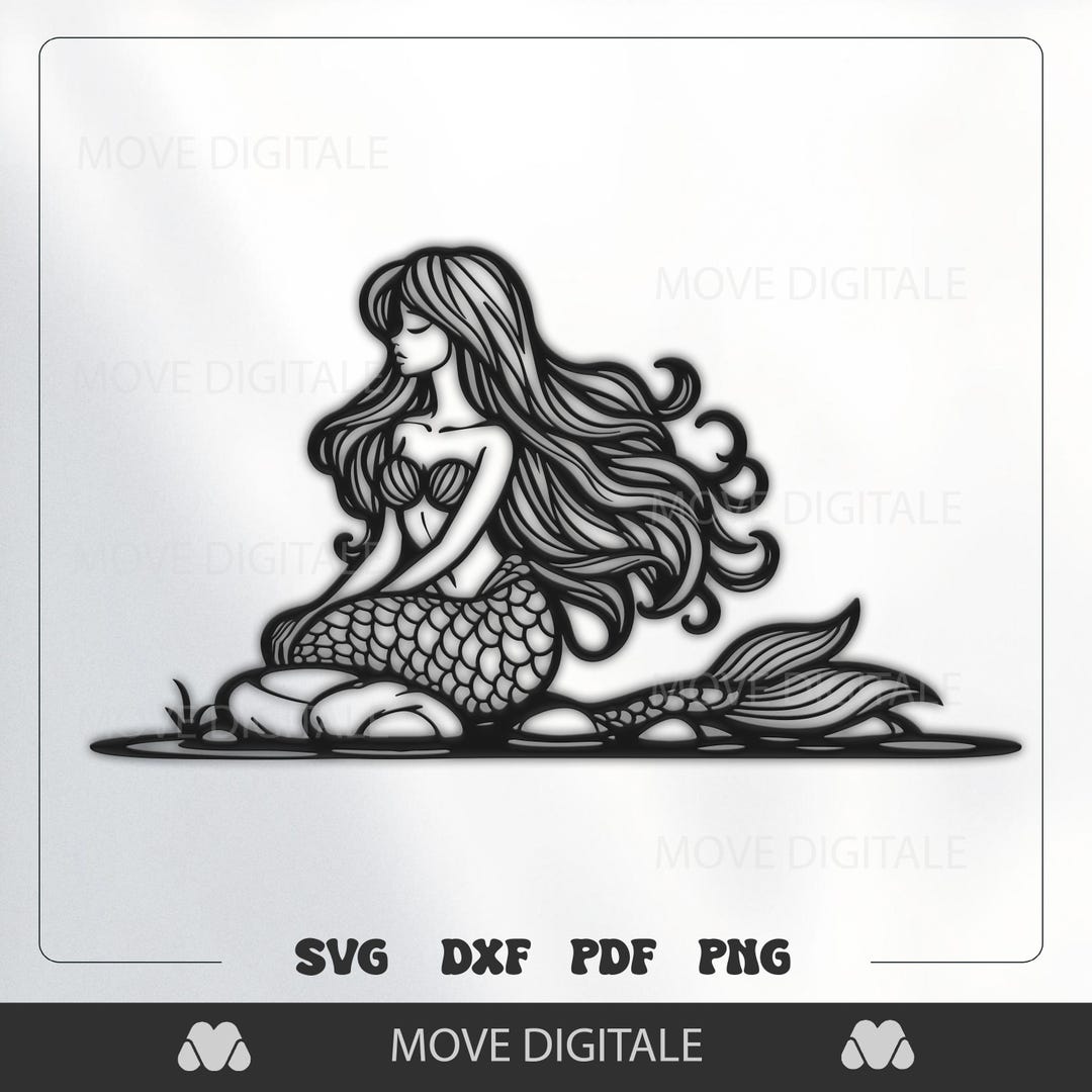 Mermaid SVG - Mermaid Laser Cut DXF - CNC Plasma Glowforge Cricut - Etsy