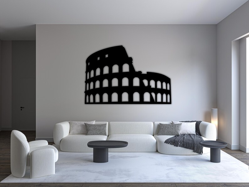 Coliseum Wall Art SVG | Coliseum Silhouette Dxf and Cricut (digital ...