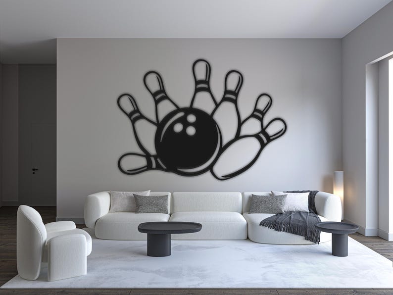 Bowling Metal Wall Art SVG DXF - Bowling Ball and Pins CNC Plasma Laser ...