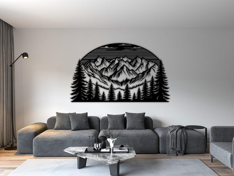 Landscape Metal Wall Art, Landscape Svg, Landscape Silhouette ...