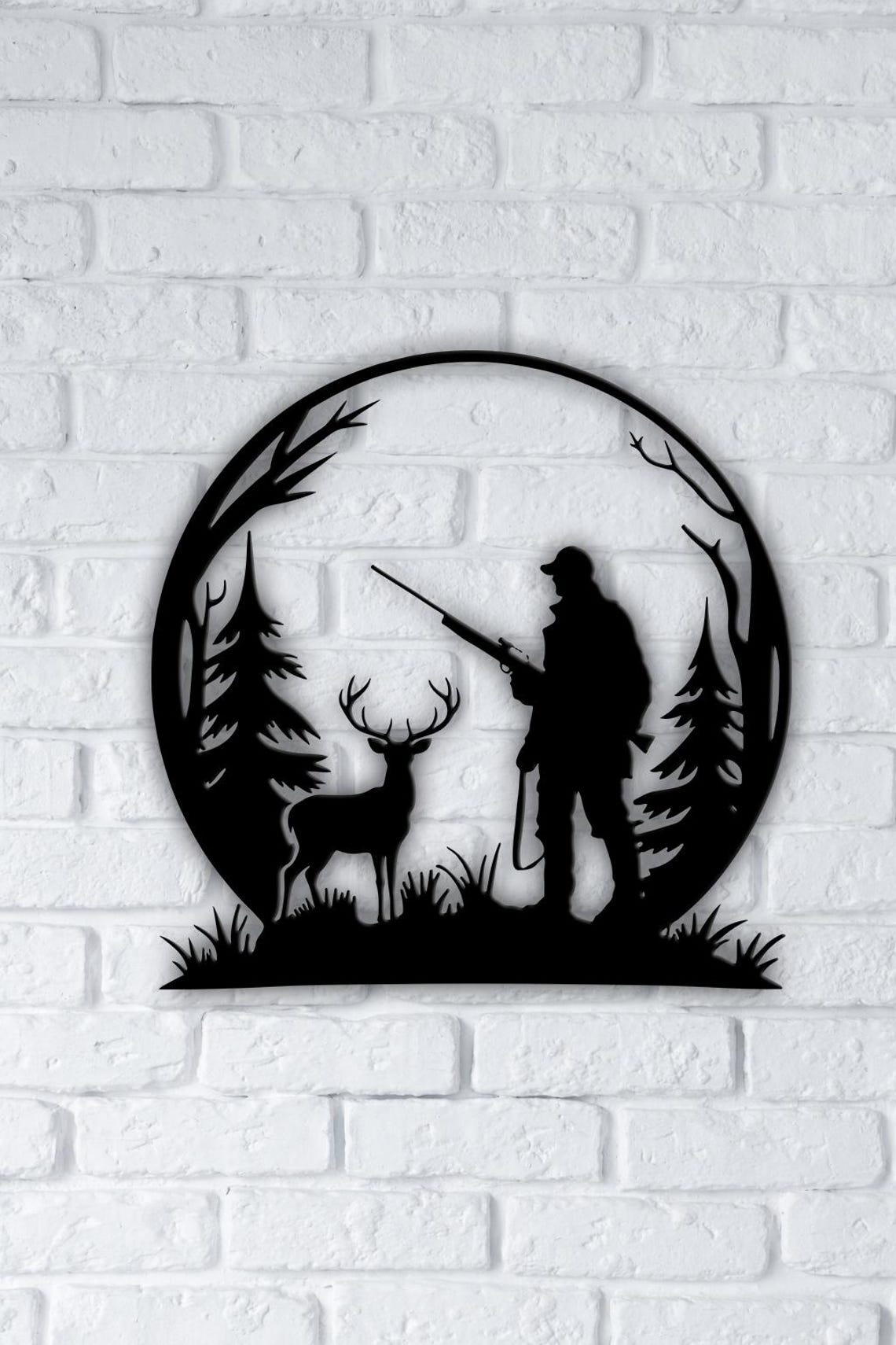 Hunter Deer SVG DXF | Hunter With Rifle Laser Cut | Hunting Cricut ...