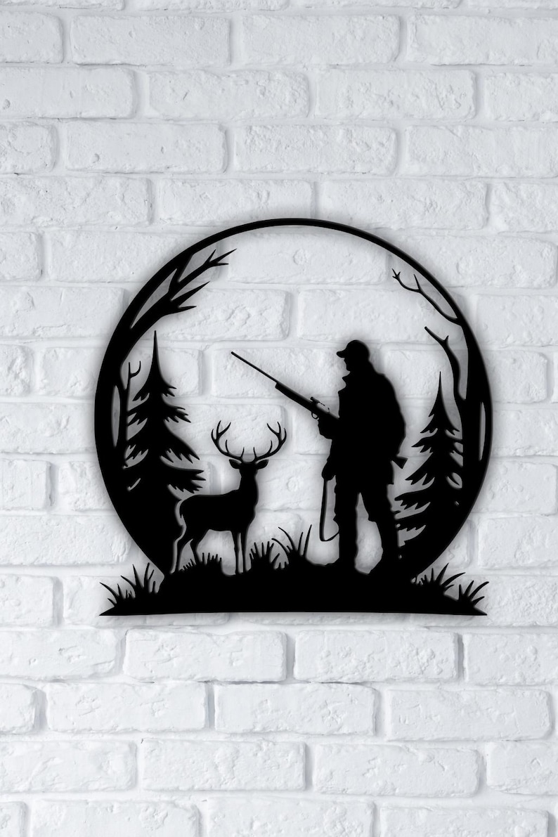 Hunter Deer SVG DXF | Hunter With Rifle Laser Cut | Hunting Cricut ...
