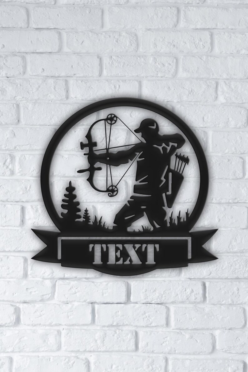 Archery Hunter Custom SVG - Bowhunting Metal Sign Design - Personalized ...