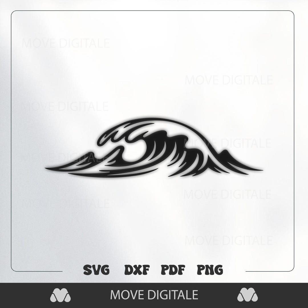 Ocean Wave Metal Wall Art SVG - Minimal Wave Design - Laser Cut Wave ...