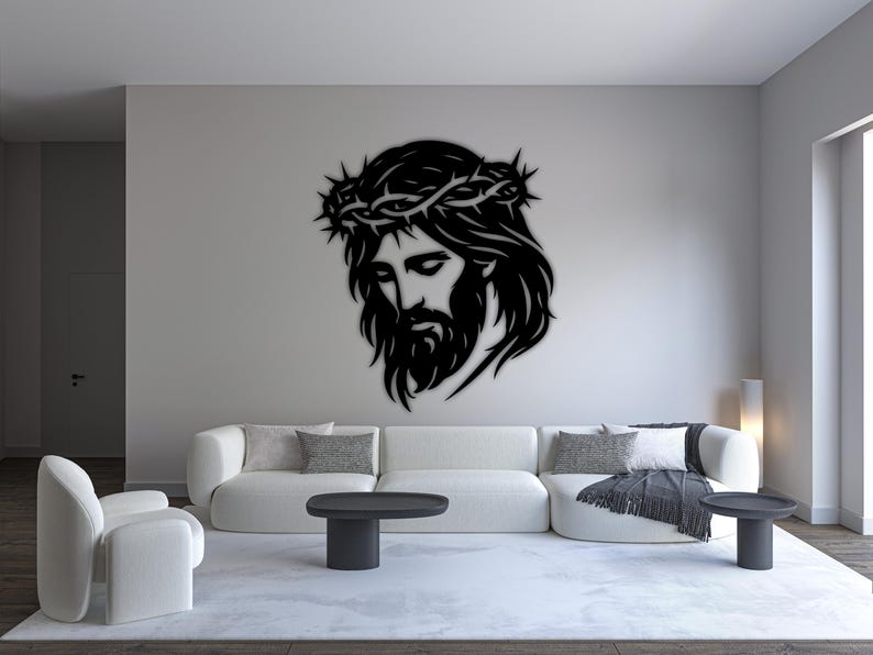 Jesus Christ SVG DXF | Crown of Thorns Laser Cut Wall Art | Christian ...