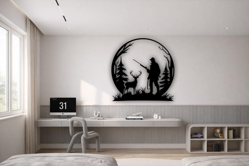 Hunter Deer SVG DXF | Hunter With Rifle Laser Cut | Hunting Cricut ...