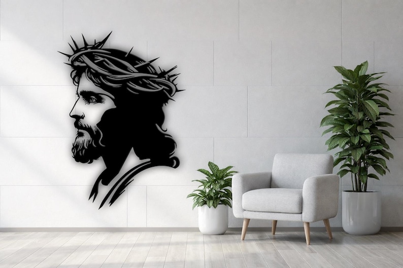 Jesus Christ SVG DXF | Crown of Thorns Laser Cut Wall Art | Christian ...
