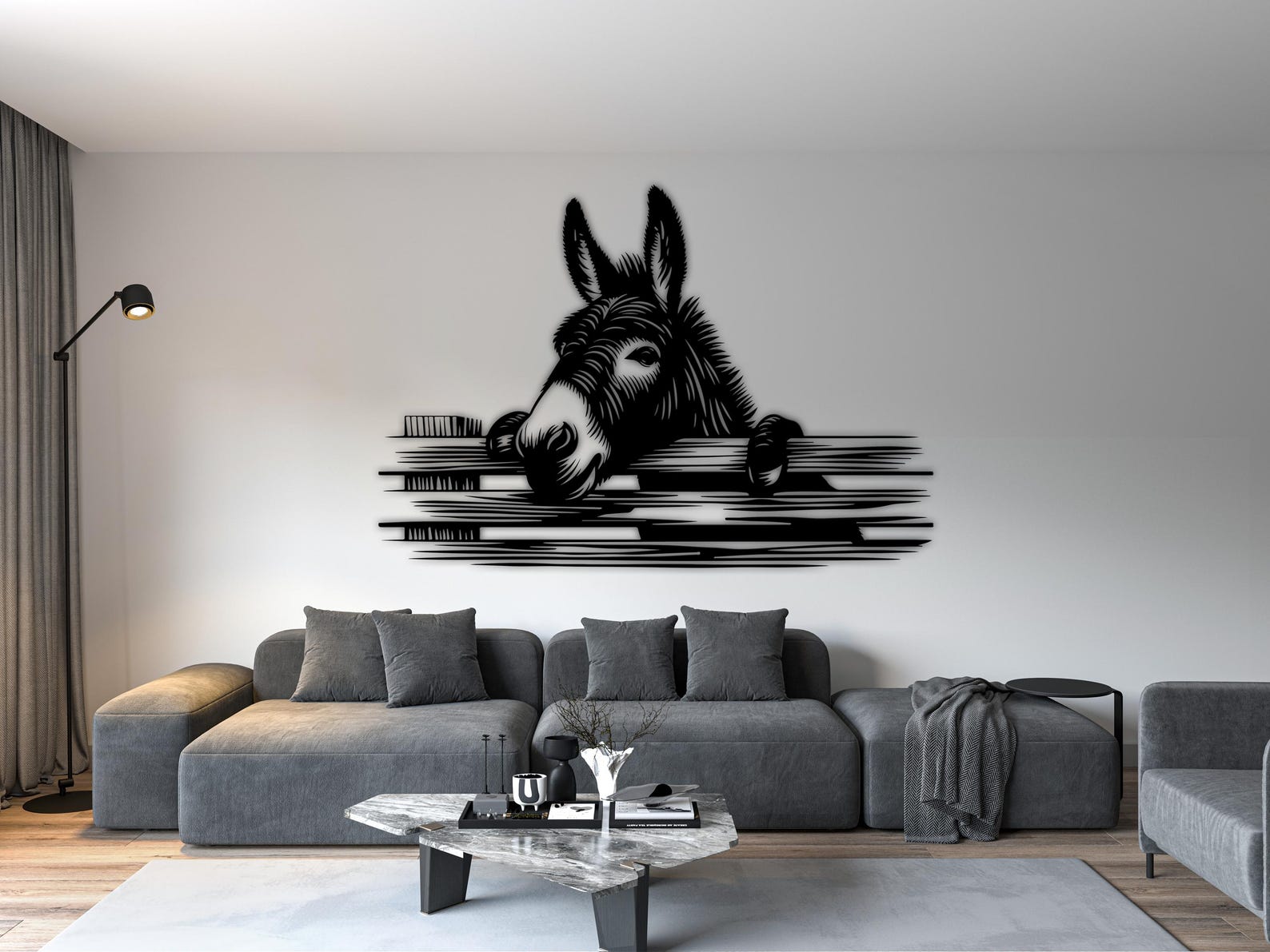 Donkey Metal Wall Art - Farmhouse Wall Sign - Donkey Laser Cut - CNC ...