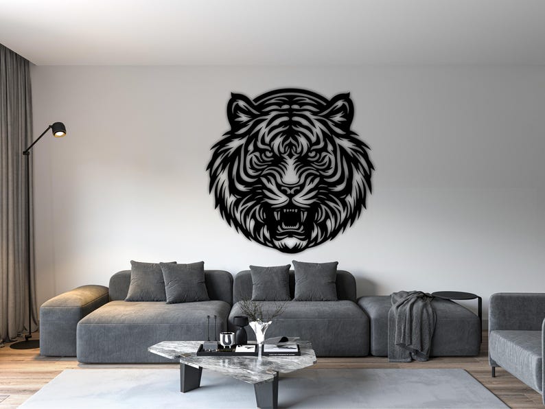 Tiger SVG DXF - Tiger Metal Wall Art - CNC Plasma Laser Cut File ...