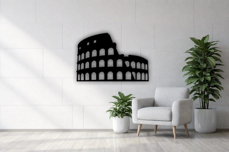 Coliseum Wall Art SVG | Coliseum Silhouette Dxf and Cricut (digital ...