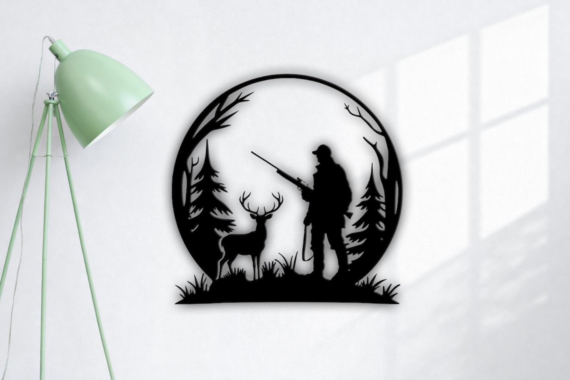 Hunter Deer SVG DXF | Hunter With Rifle Laser Cut | Hunting Cricut ...