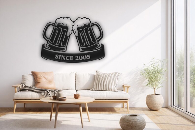 Beer Metal Wall Art - Cheers Beer Mug Design - Bar Pub Wall Decor ...