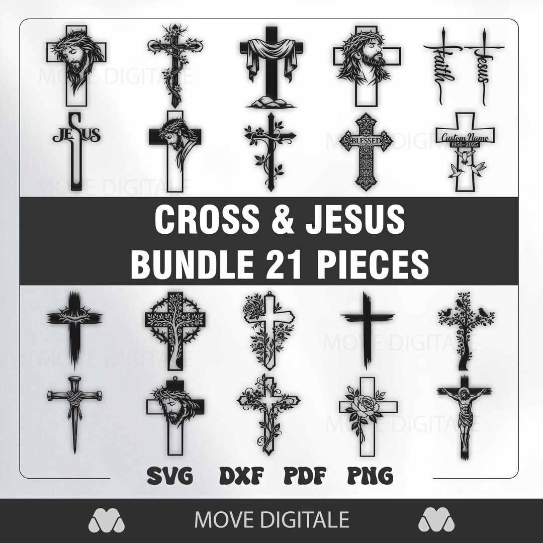 Cross SVG-bundel - Jezus christelijk geloof gesneden bestanden ...