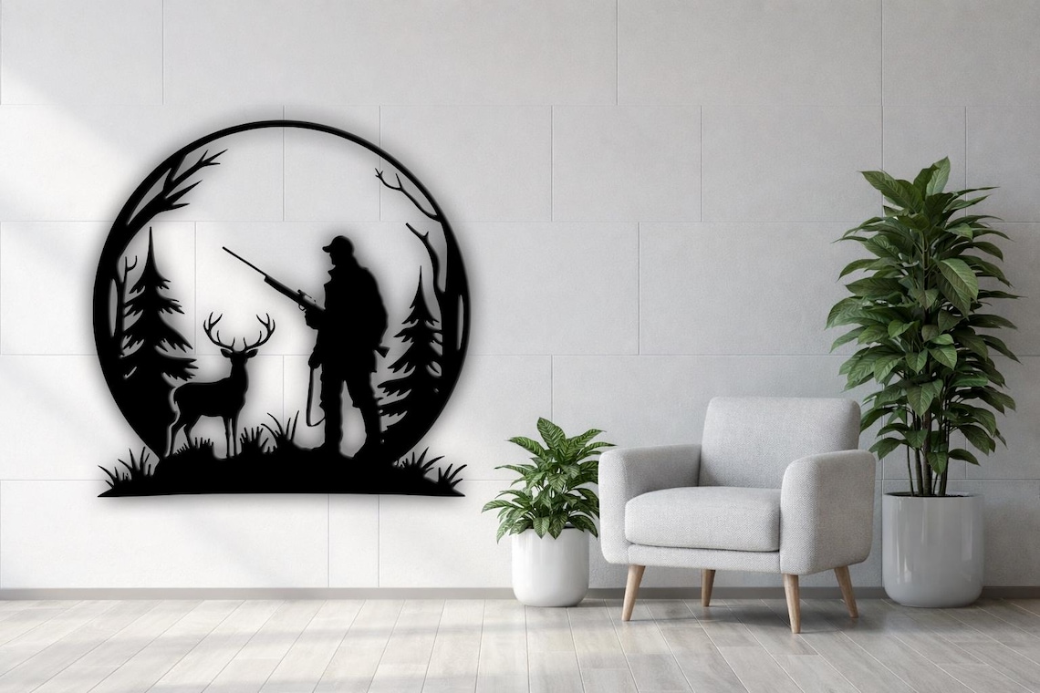 Hunter Deer SVG DXF | Hunter With Rifle Laser Cut | Hunting Cricut ...