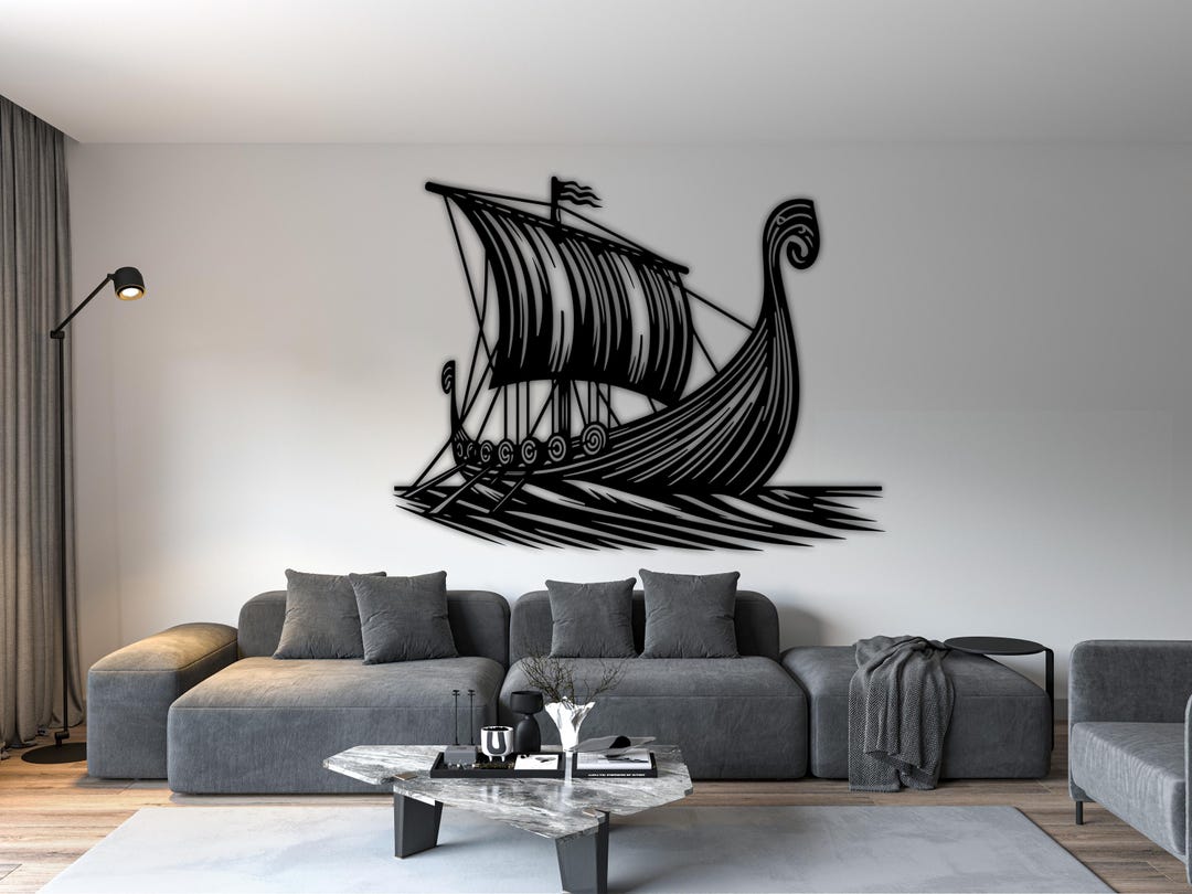 Viking Ship SVG, Nordic Drakkar Silhouette, Laser Cut File (digital ...