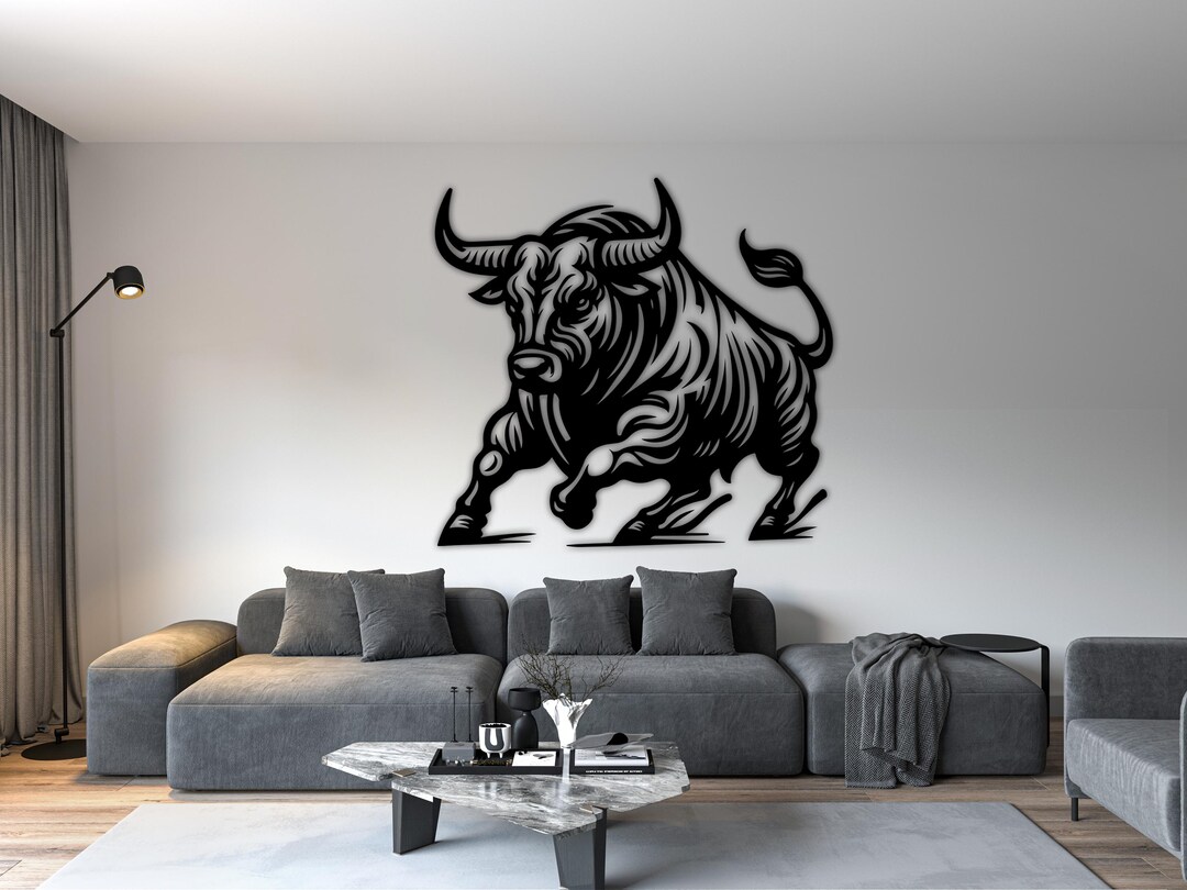 Angry Bull SVG, Raging Bull Silhouette, Laser Cut File (digital Files ...