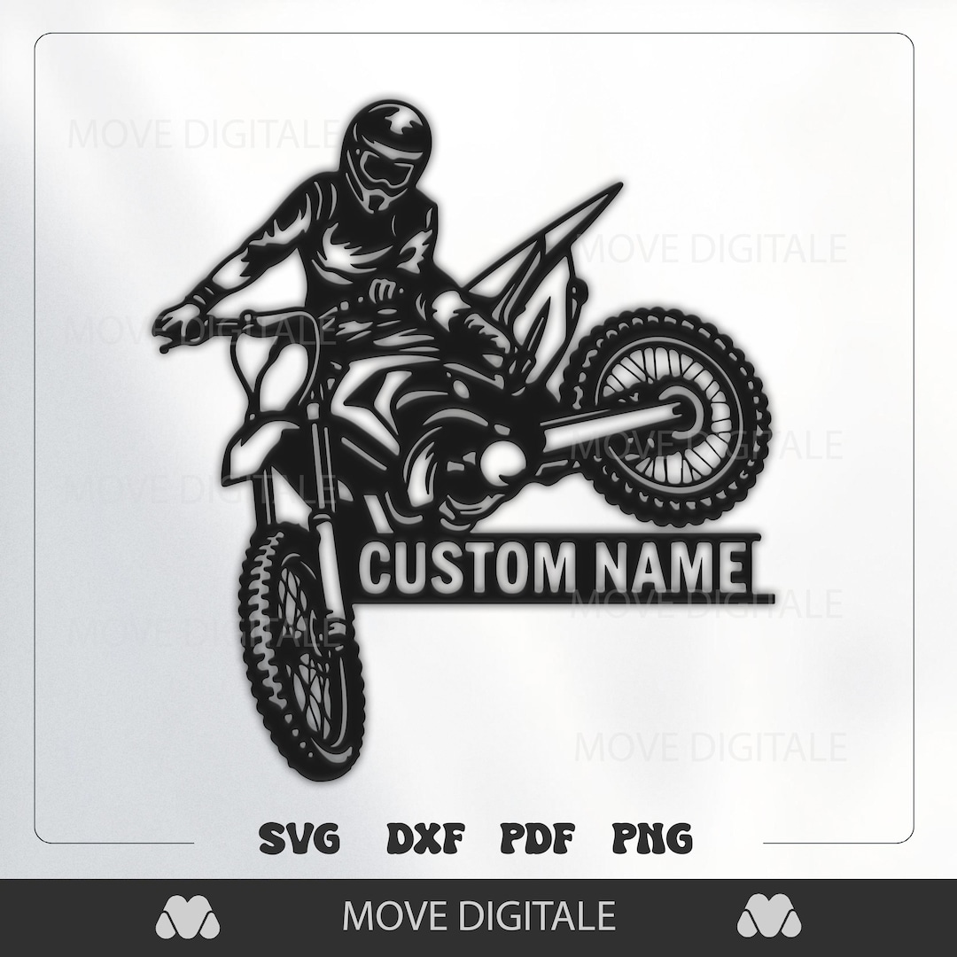 Dirt Bike Custom Name SVG - Motocross Rider Cut File - Personalizer ...