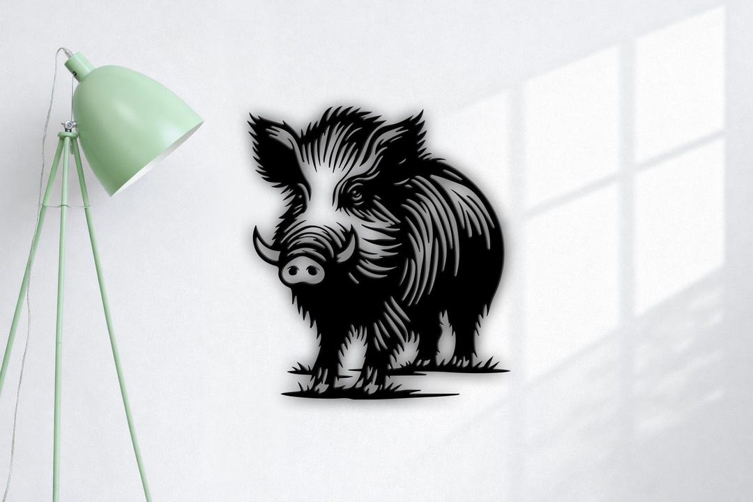 Wild Boar Laser Cut SVG DXF | Boar Silhouette | Cricut Glowforge Plasma ...